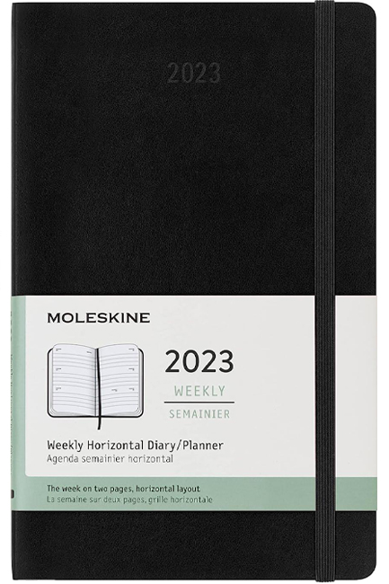 ΗΜΕΡΟΛΟΓΙΟ MOLESKINE 23 HARD BLACK 13*21 ΕΒΔΟΜΑΔΙΑΙΟ LARGE ΟΡΙΖΟΝΤΙΟ ...